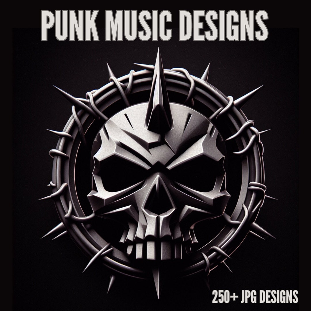 250 Punk Music Design Logos Collection Bundle JPG Digital Instant ...