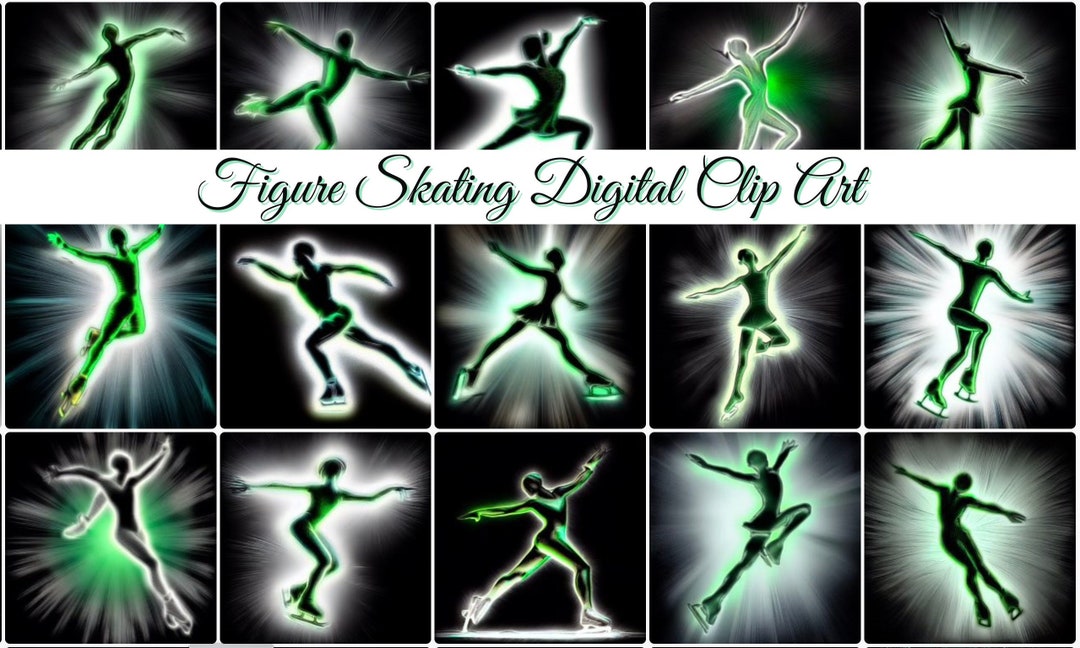 230 Figure Skating Digital Clip Art Digital Graphics JPG Downloadable ...