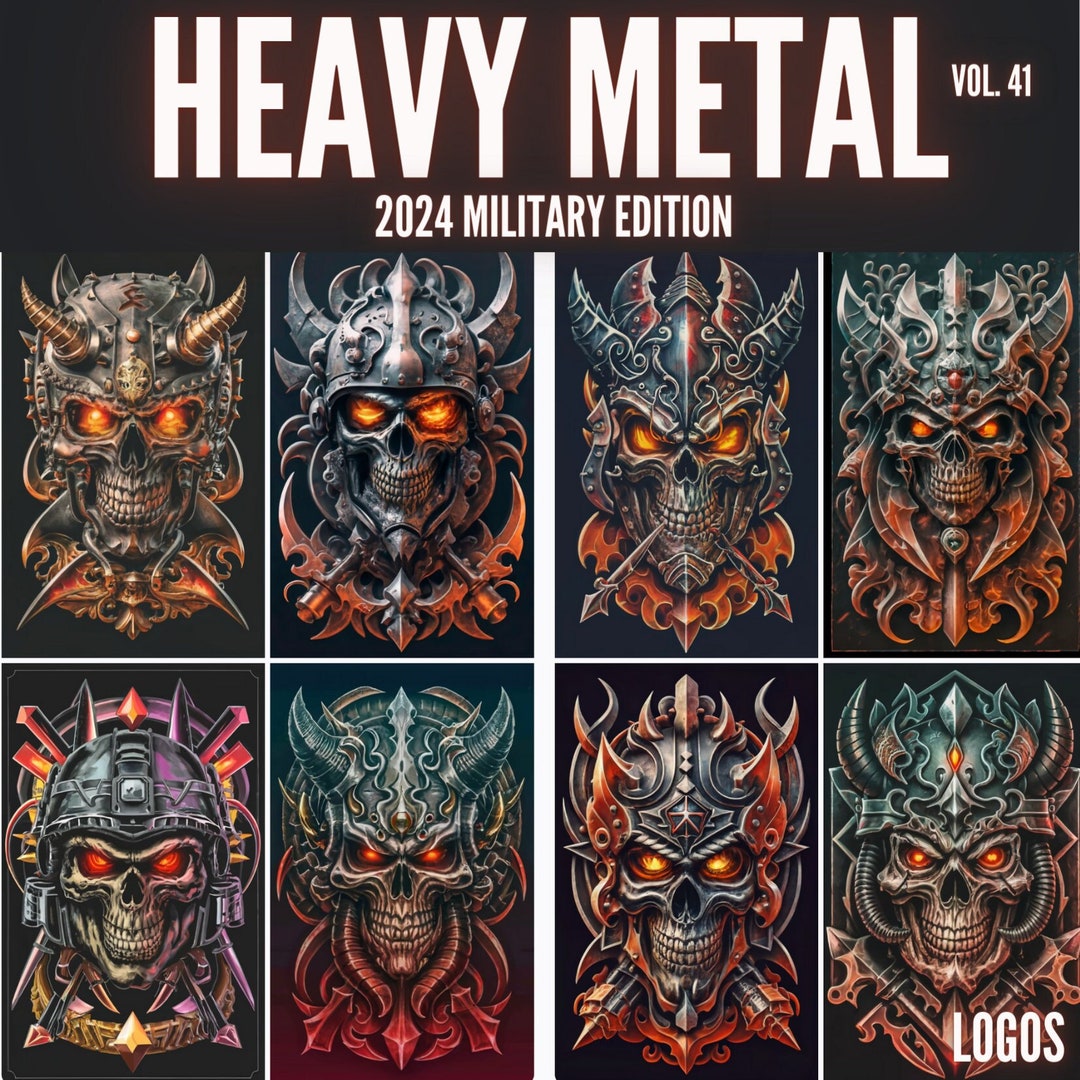 100 Heavy Metal Military Edition Designs Vol. 41 Rock Metal Band ...