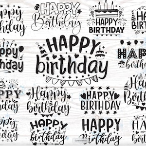 5,000 Happy Birthday Mega Bundle Birthday T-shirts SVG Love Tees SVG ...