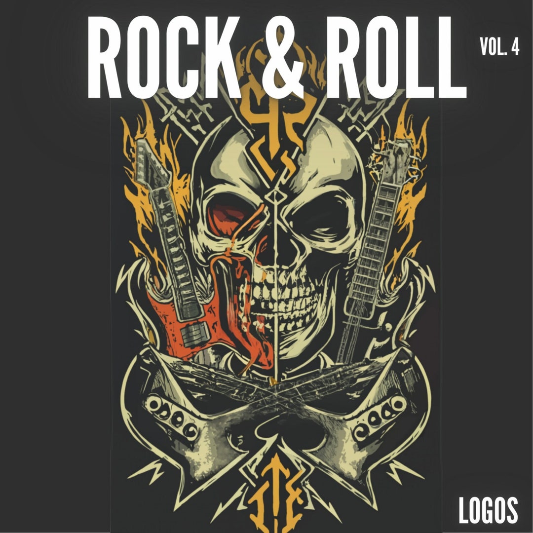 40 Rock & Roll Designs Vol. 4 Rock Logos Rock Band PNG Commercial Free ...