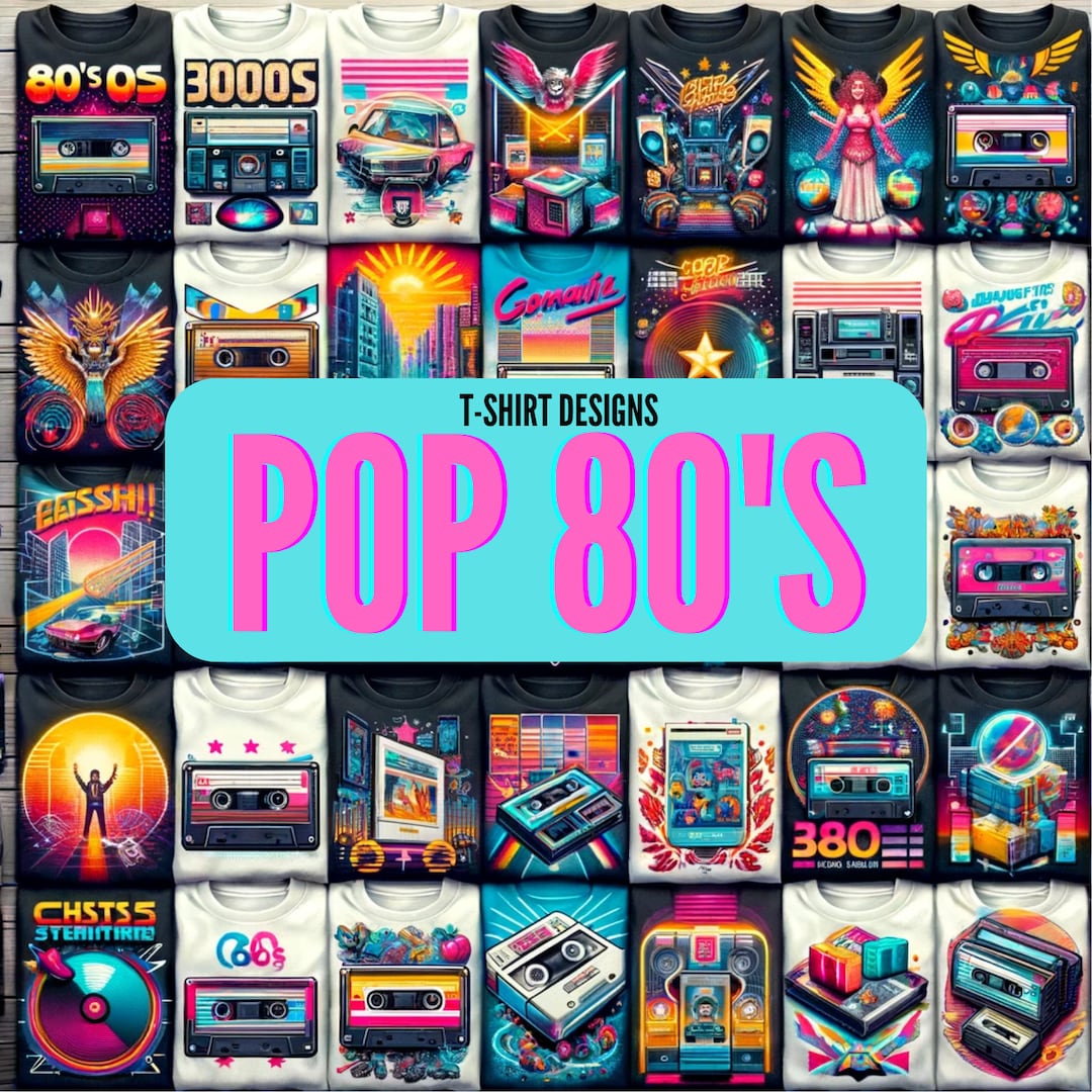 150 Streetwear 80s Designs Mega Bundle Ultimate 80's Streetwear Instant ...