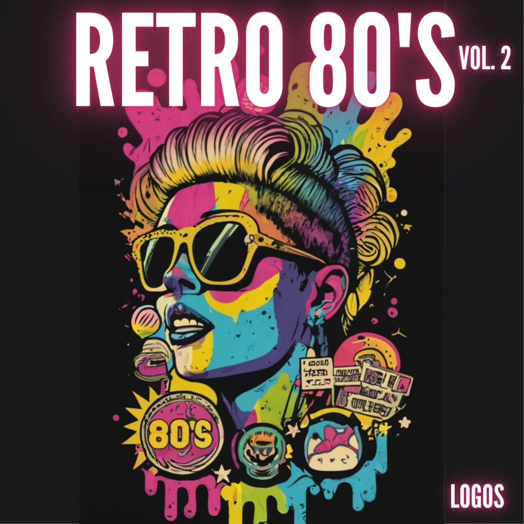 80 Retro 80's Vol. 2 Digital Logos Instant Download Free Commercial Use ...