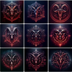 60 Baphomet Logos Vol. 1 Baphomet Logo Designs JPG Instant Download ...