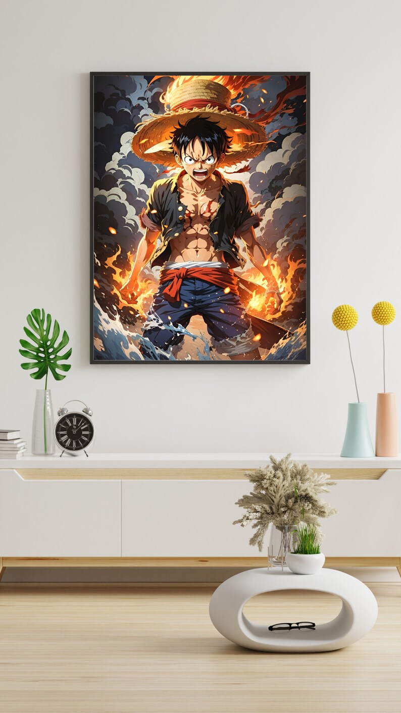 Luffy Fan Art One Piece Character Portrait Instant Download Monkey D ...