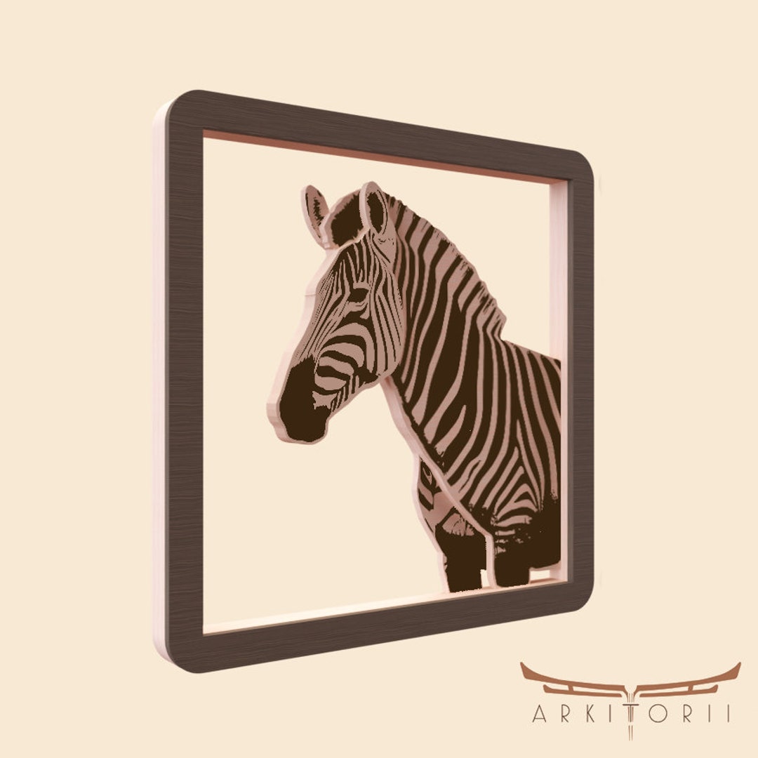 Laser Cut Plans Zebra Frame Multilayer Artwork Lightburn Zebra Svg ...