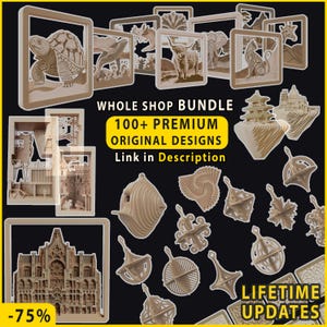 Laser Cut Files - Wood Art Wall Decor, Japanese Temple Floating Island ...