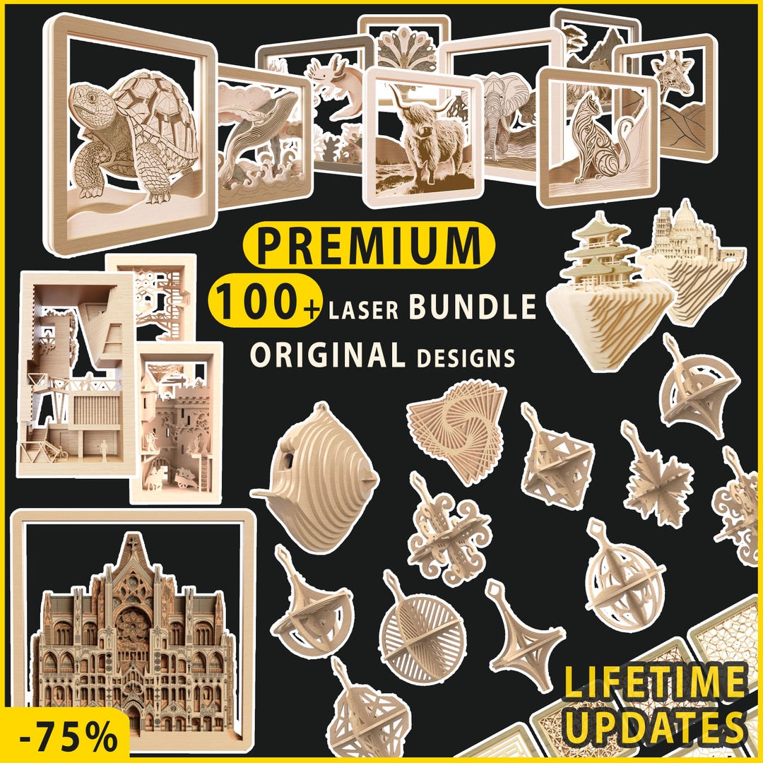 Whole Shop Bundle: 100+ SVG Premium Laser Cut Files Bundle - Lifetime ...