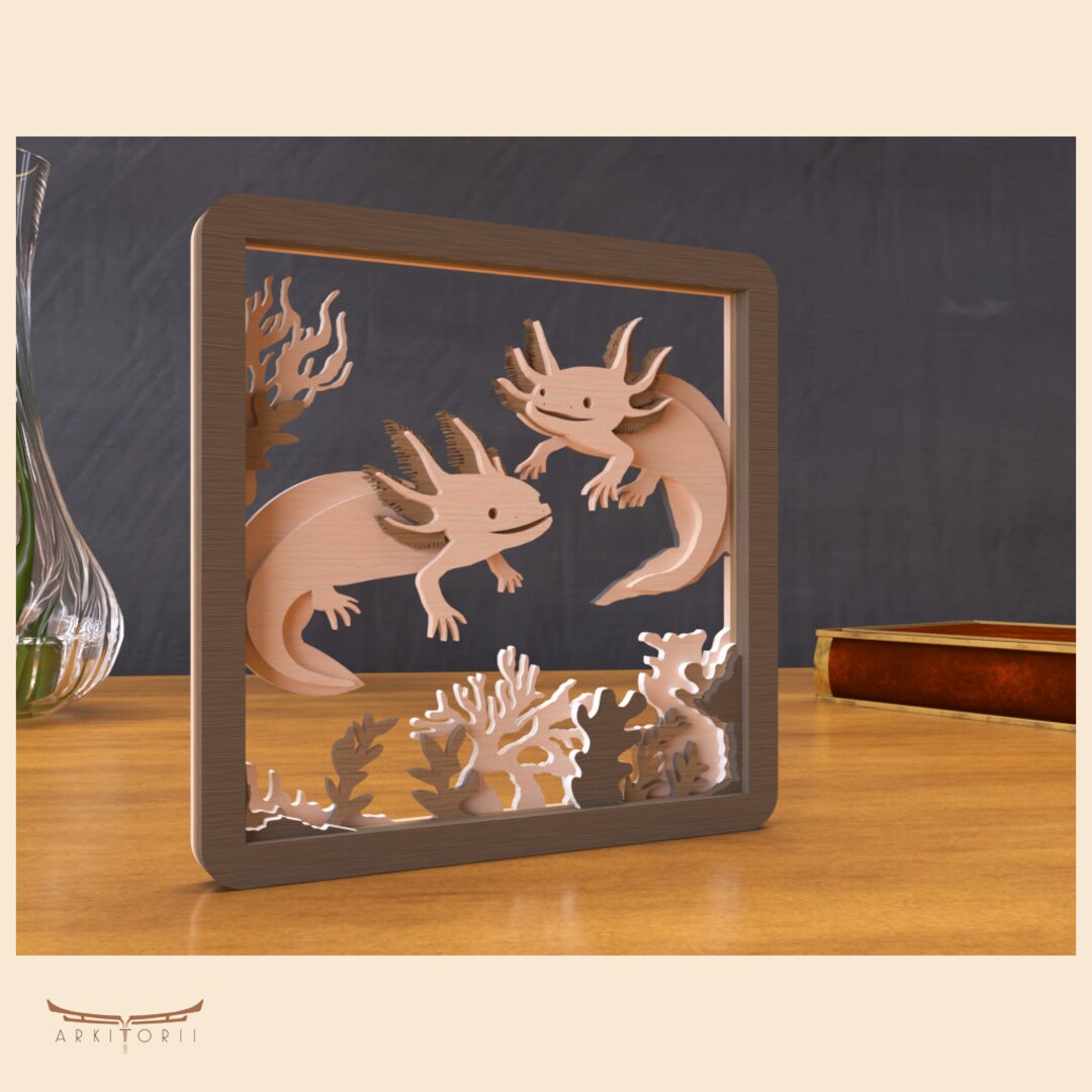 Laser Cut Plans Axolotl Frame Multilayer Artwork Lightburn Laser Cut ...