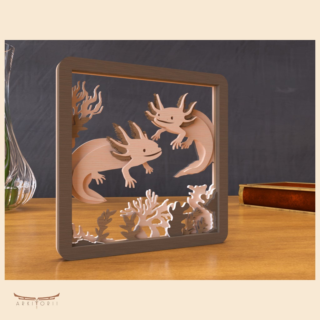 Laser Cut Plans - Axolotl Frame - Multilayer Artwork - Lightburn ...