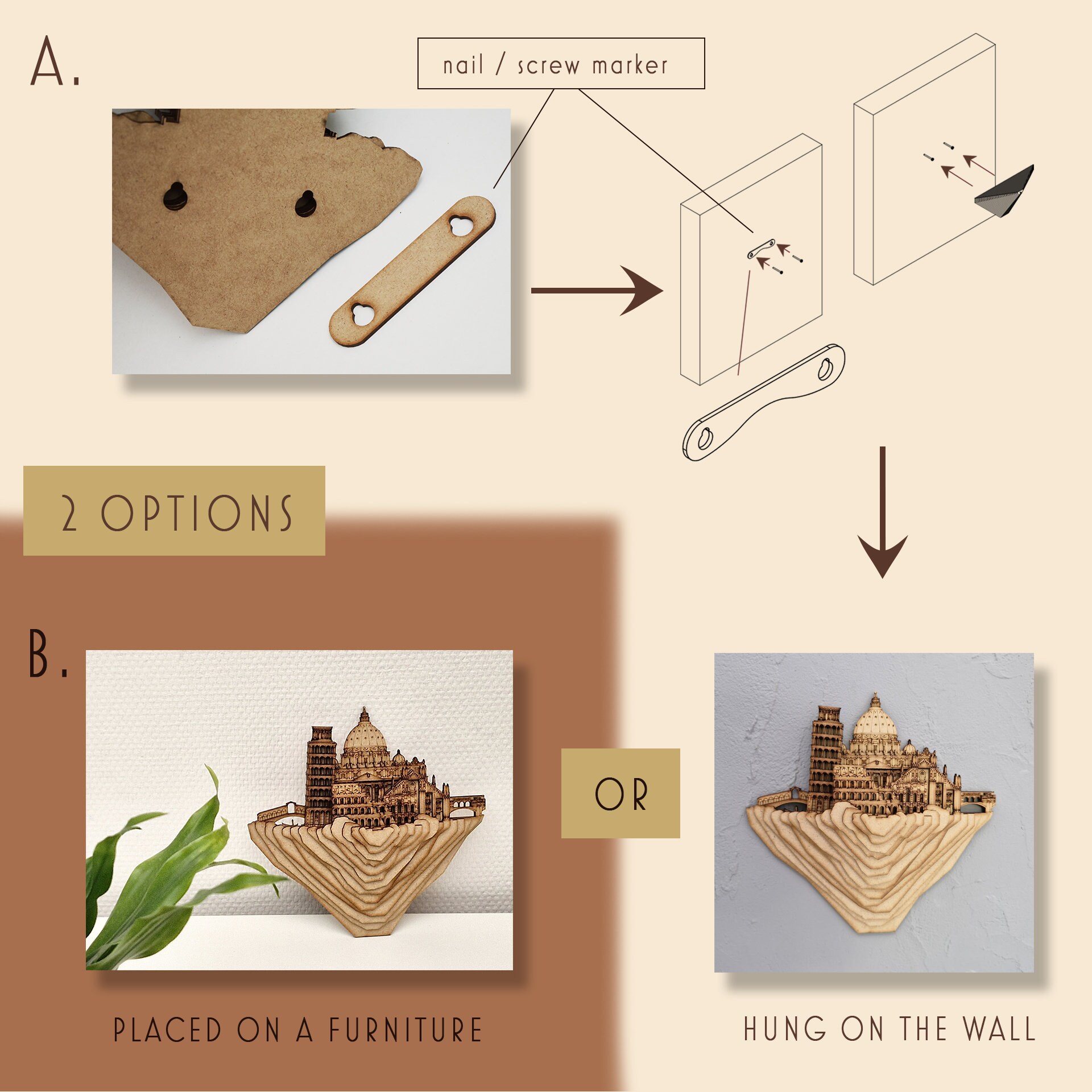 Laser Cut Files - Wood Art Wall Decor, Italy Floating Island ...