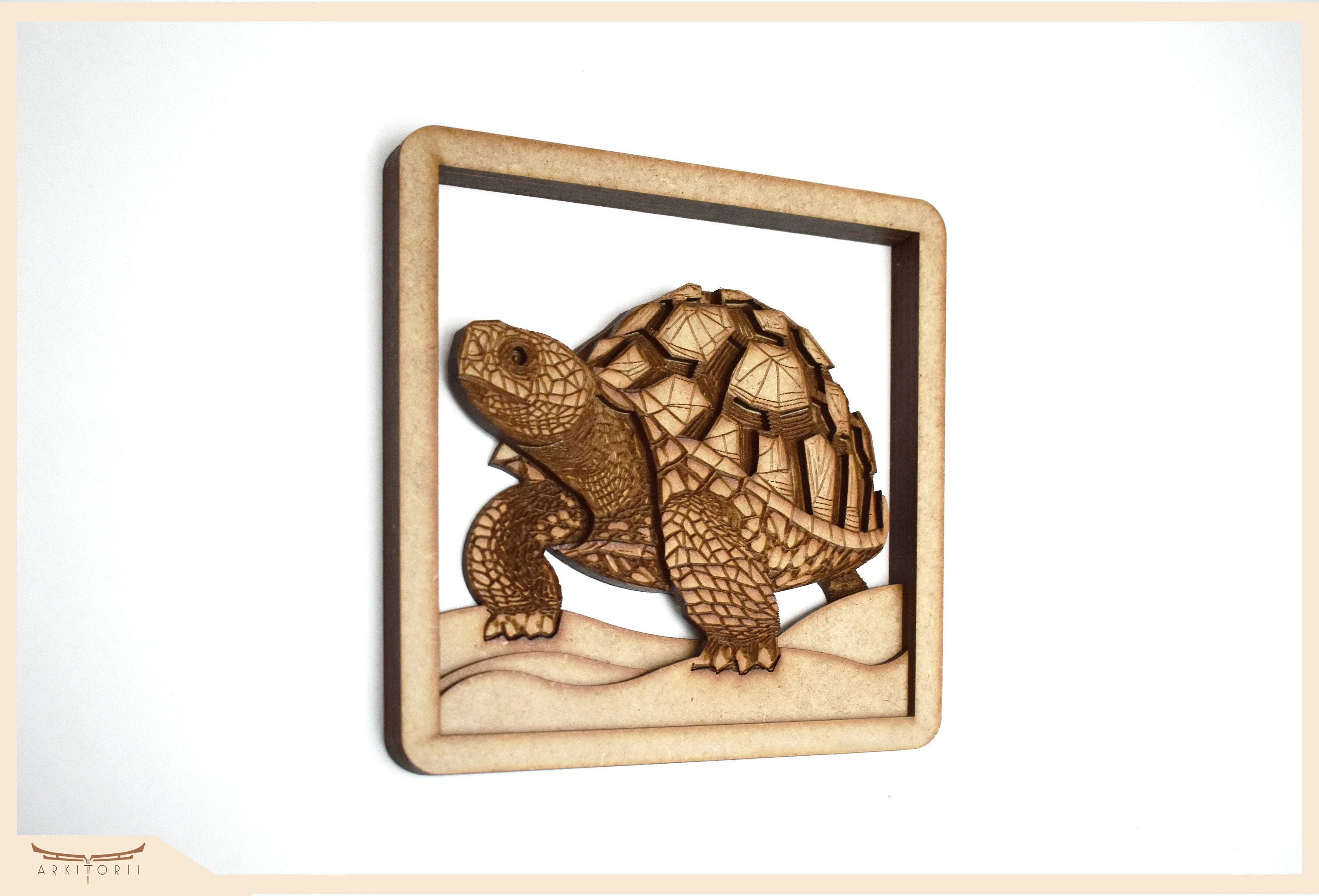 Laser Cut Plans Tortoise Frame Multilayer Artwork Lightburn Turtle ...
