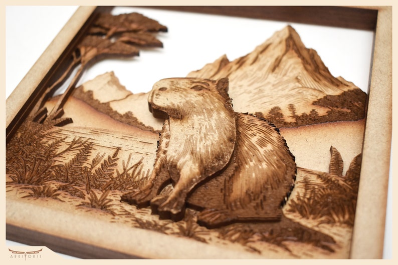Multilayer SVG Artwork - Capybara Frame - Laser Cut Plans - Lightburn ...