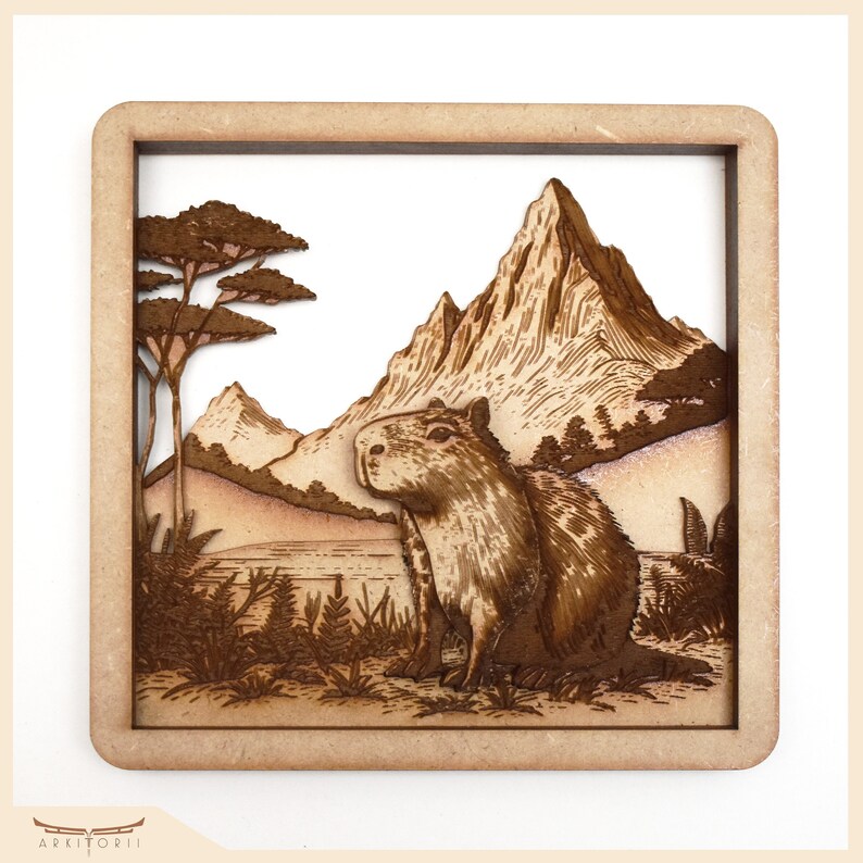 Multilayer SVG Artwork - Capybara Frame - Laser Cut Plans - Lightburn ...