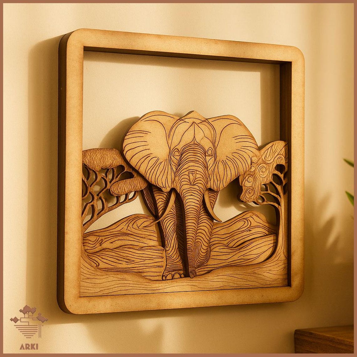 Laser Cut Plans - Elephant Frame - Multilayer Artwork - Lightburn ...
