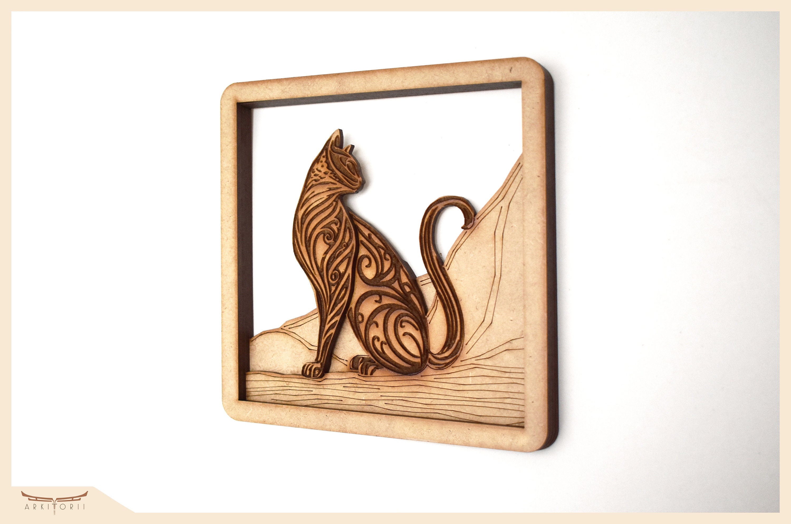 Laser Cut Plans - Cat Frame - Multilayer Artwork - Lightburn - Cat Svg ...