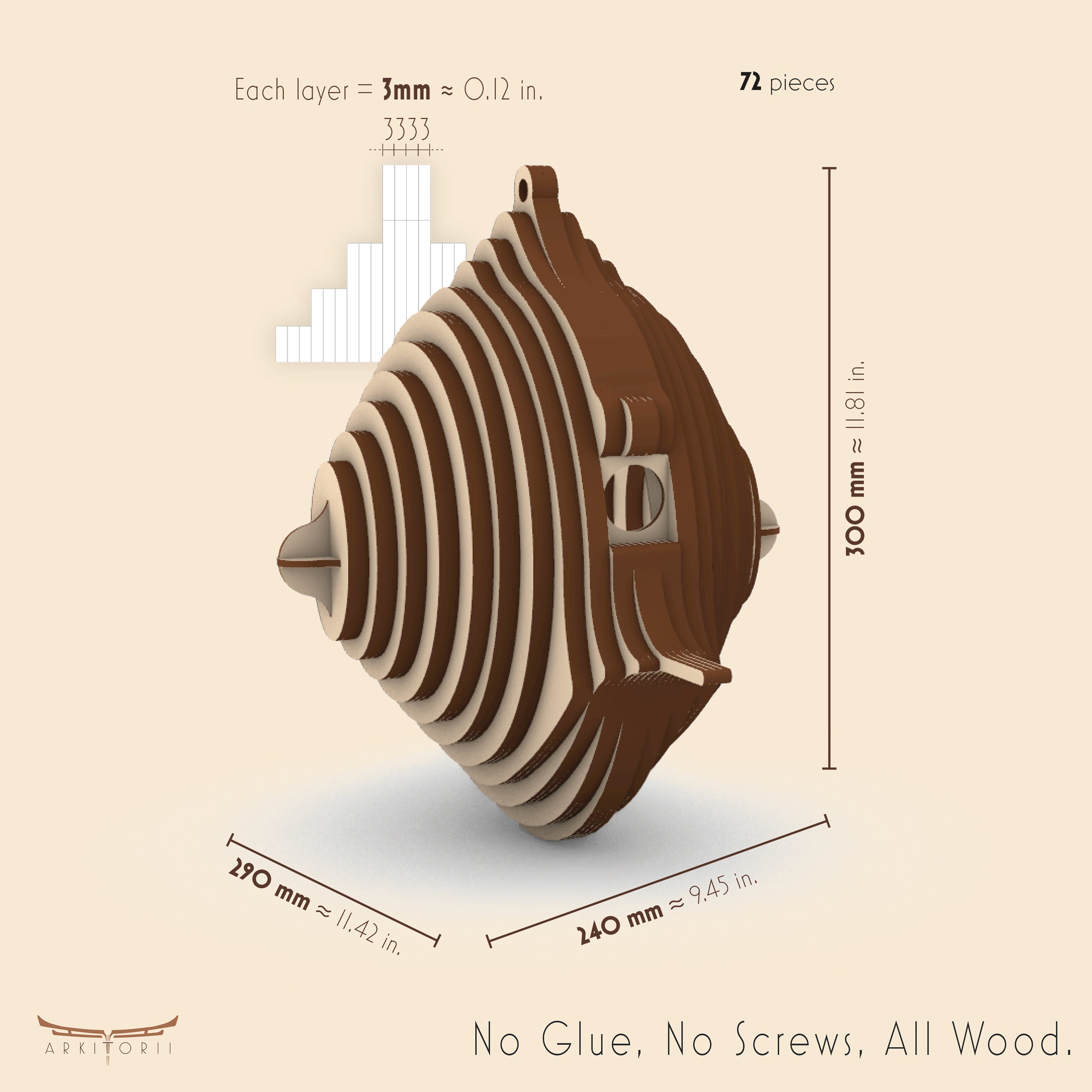 Tori House – Laser Cut Birdhouse Plans | Parametric DIY Wooden Kit ...