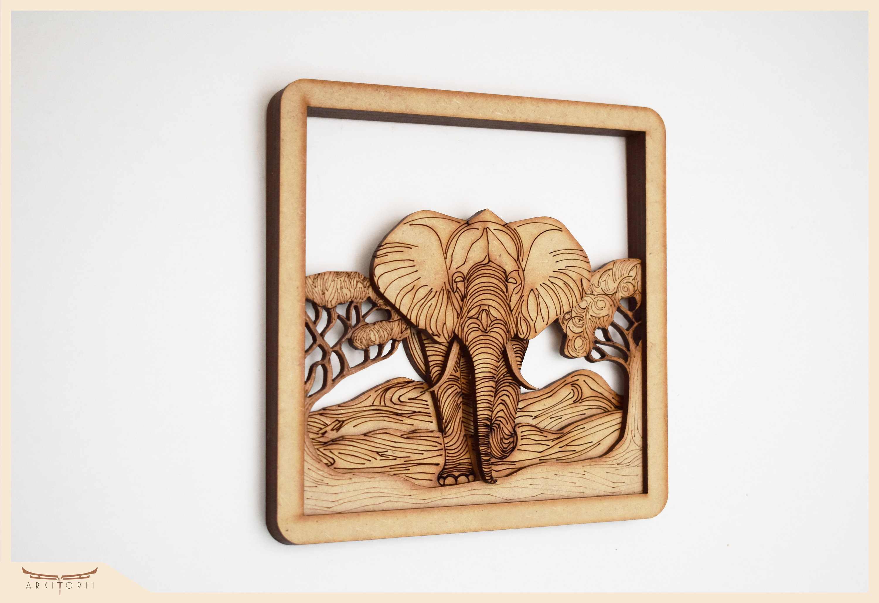 Laser Cut Plans - Elephant Frame - Multilayer Artwork - Lightburn ...