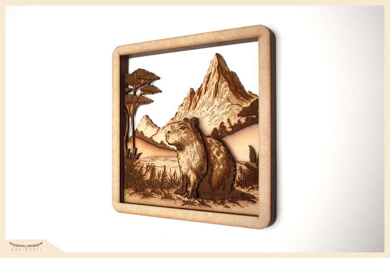 Multilayer SVG Artwork - Capybara Frame - Laser Cut Plans - Lightburn ...
