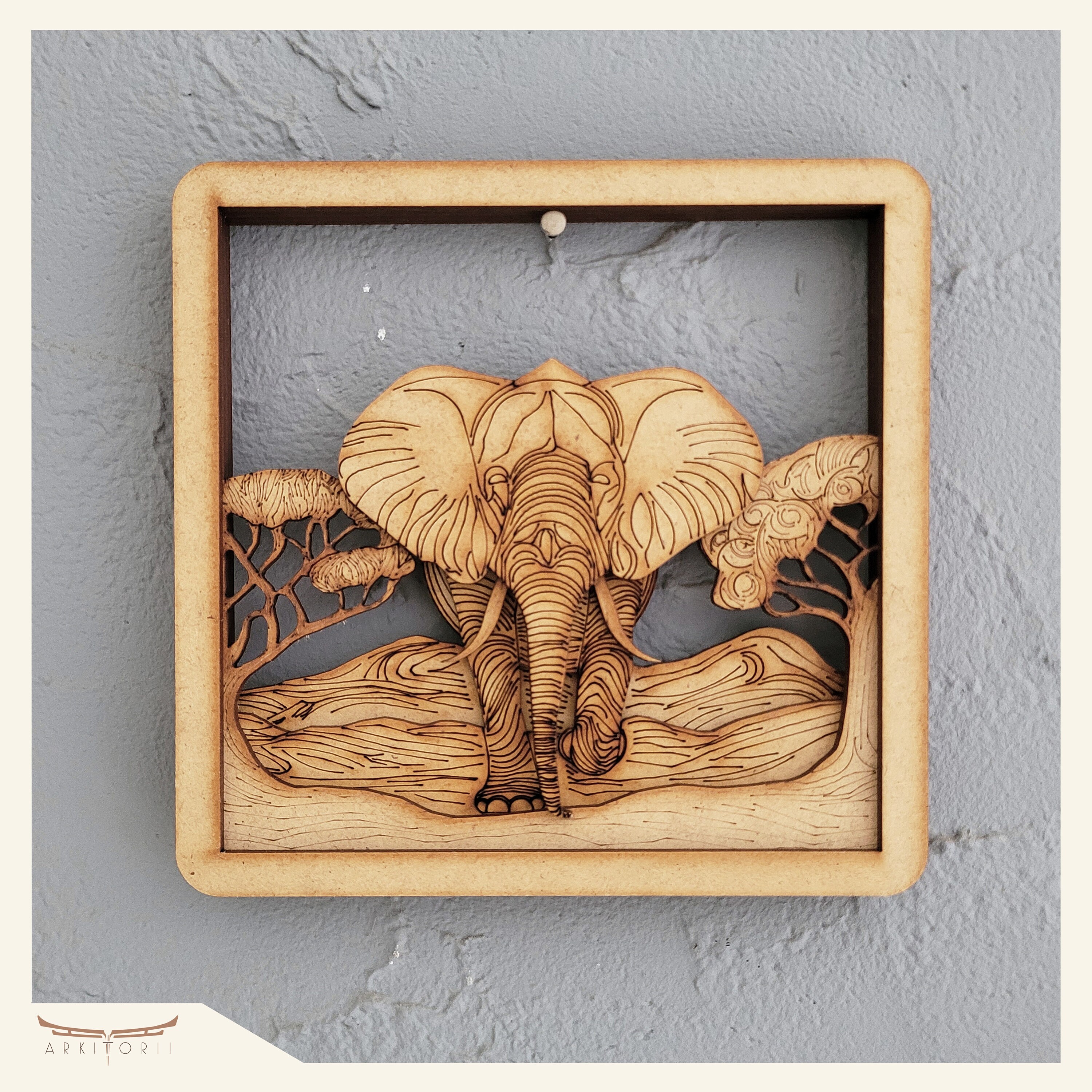 Laser Cut Plans - Elephant Frame - Multilayer Artwork - Lightburn ...