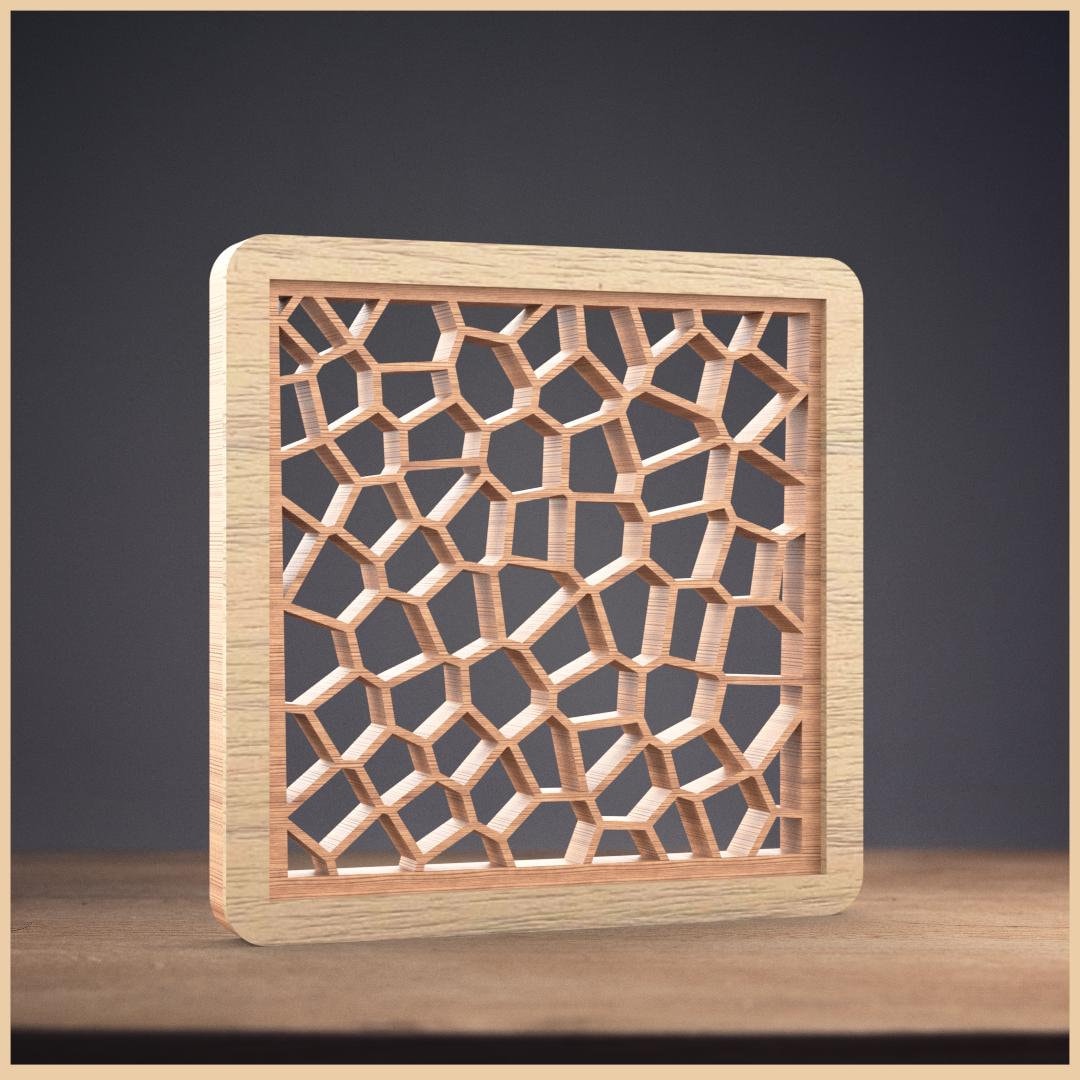 Laser Cut Plans - Voronoi Pattern Frame Files - Layered Parametric Wall ...