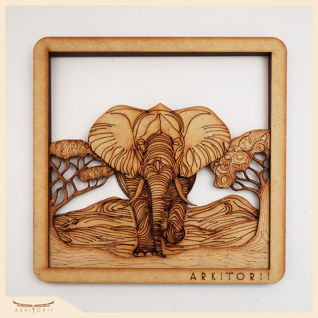 Laser Cut Plans Elephant Frame CNC Files for Wood Acrylic Cardboard ...