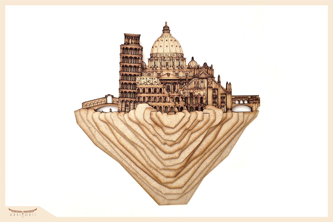 Laser Cut Files - Wood Art Wall Decor, Italy Floating Island ...