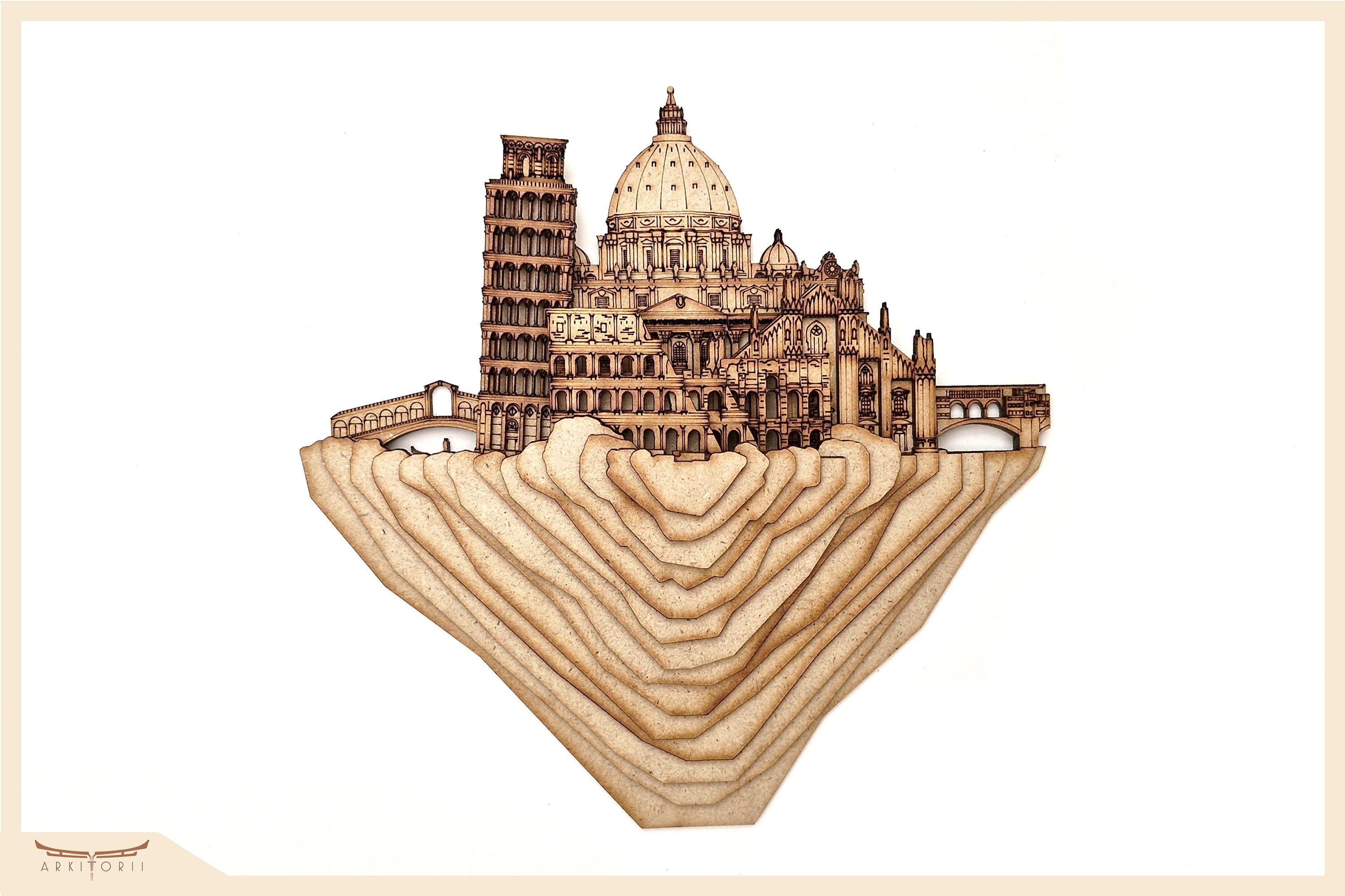 Laser Cut Files - Wood Art Wall Decor, Italy Floating Island ...