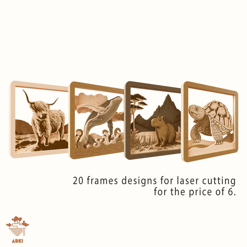 Laser Cut Bundle - 20 Animal Frames - Multilayer Svg - Lightburn ...