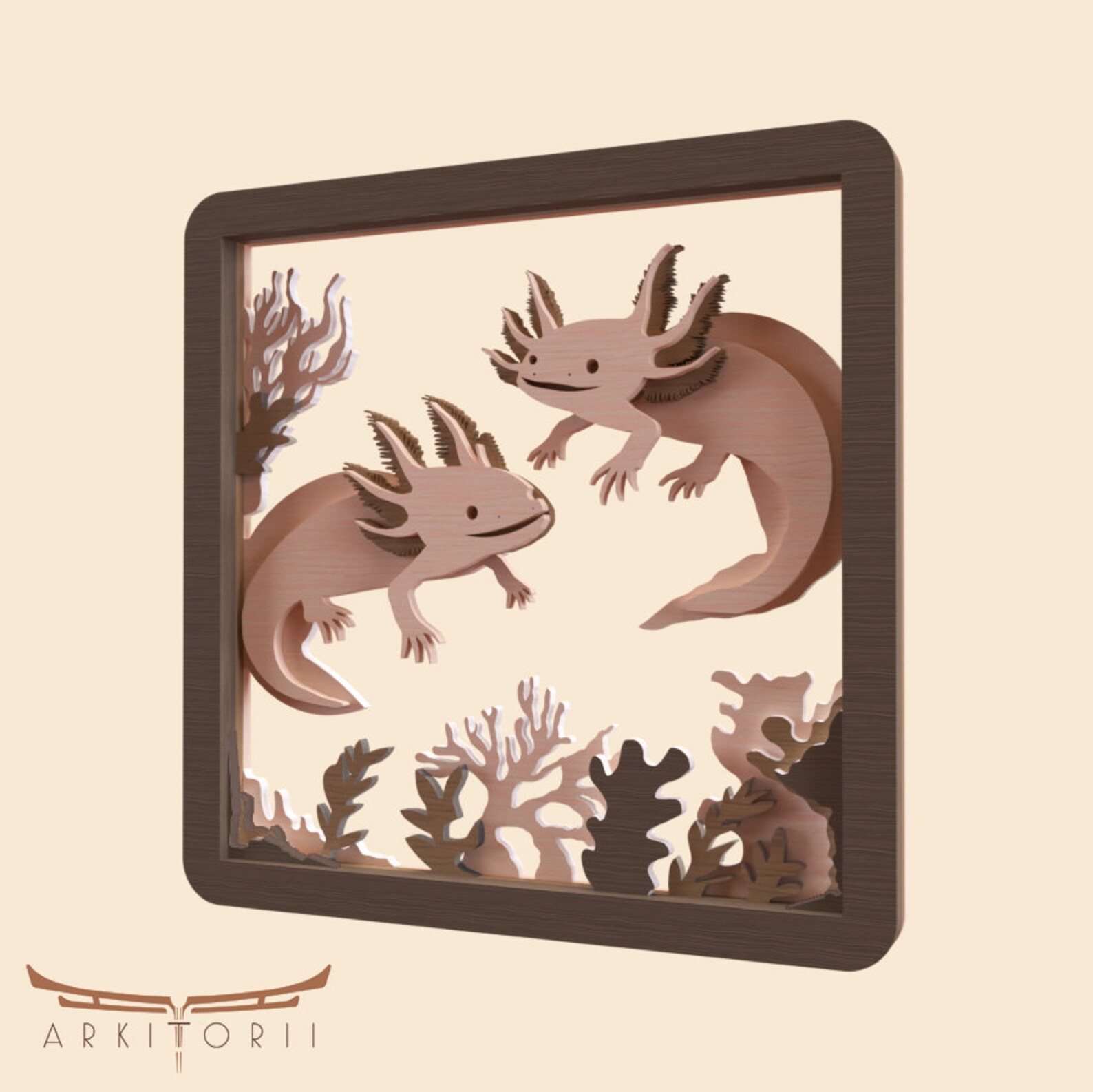 Laser Cut Plans - Axolotl Frame - Multilayer Artwork - Lightburn ...