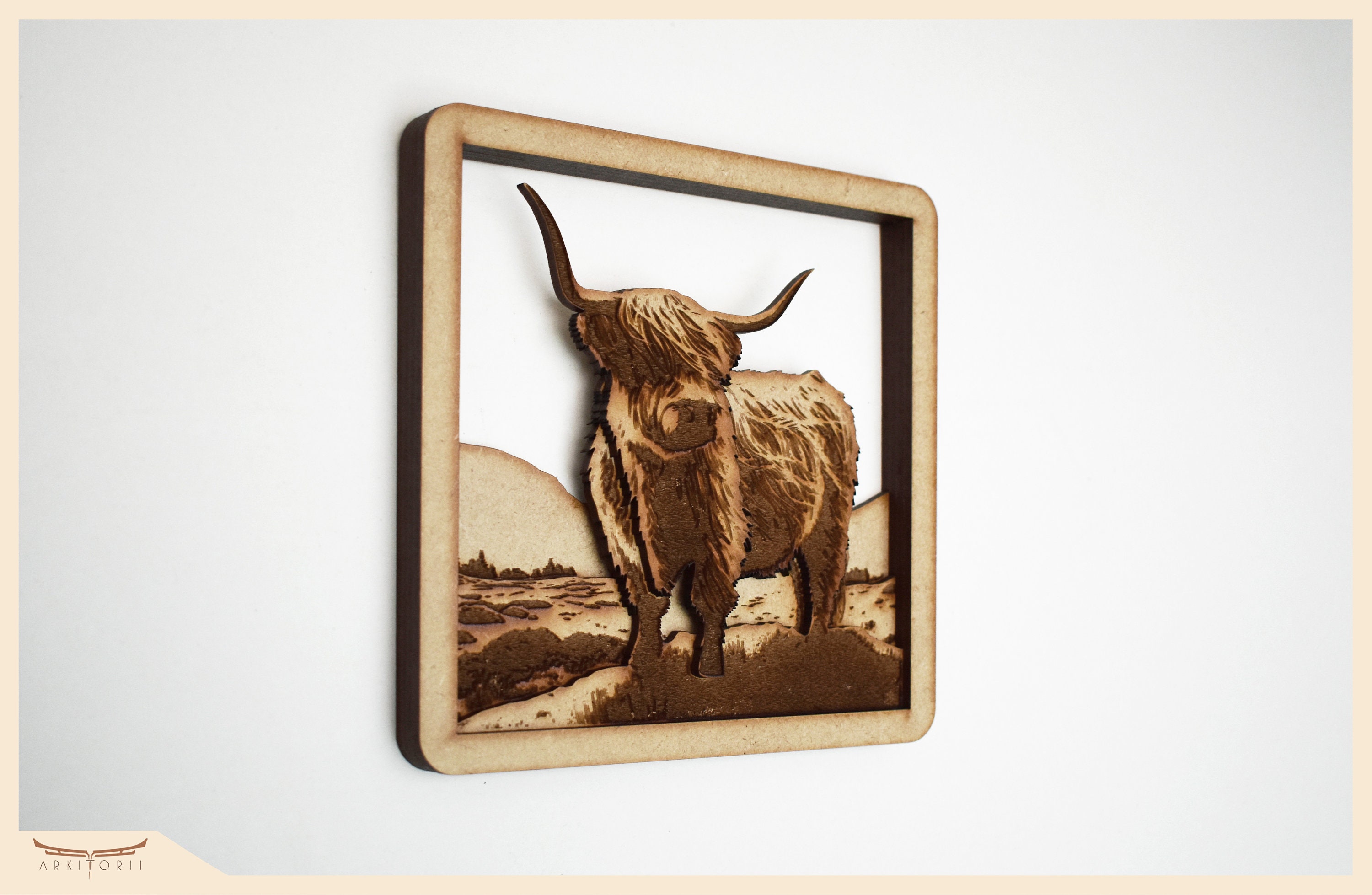 Laser Cut Plans - Highland Cow Frame - Multilayer Artwork - Lightburn ...