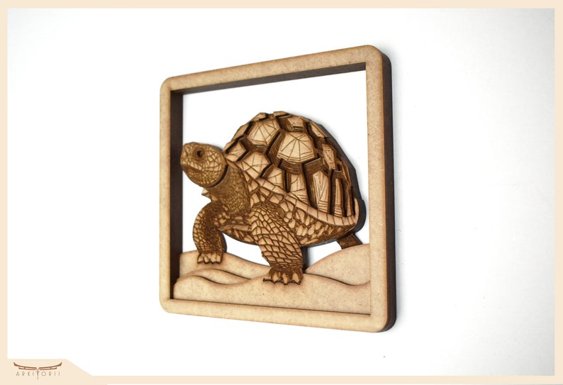 Laser Cut Plans Tortoise Frame Multilayer Artwork Lightburn Turtle ...