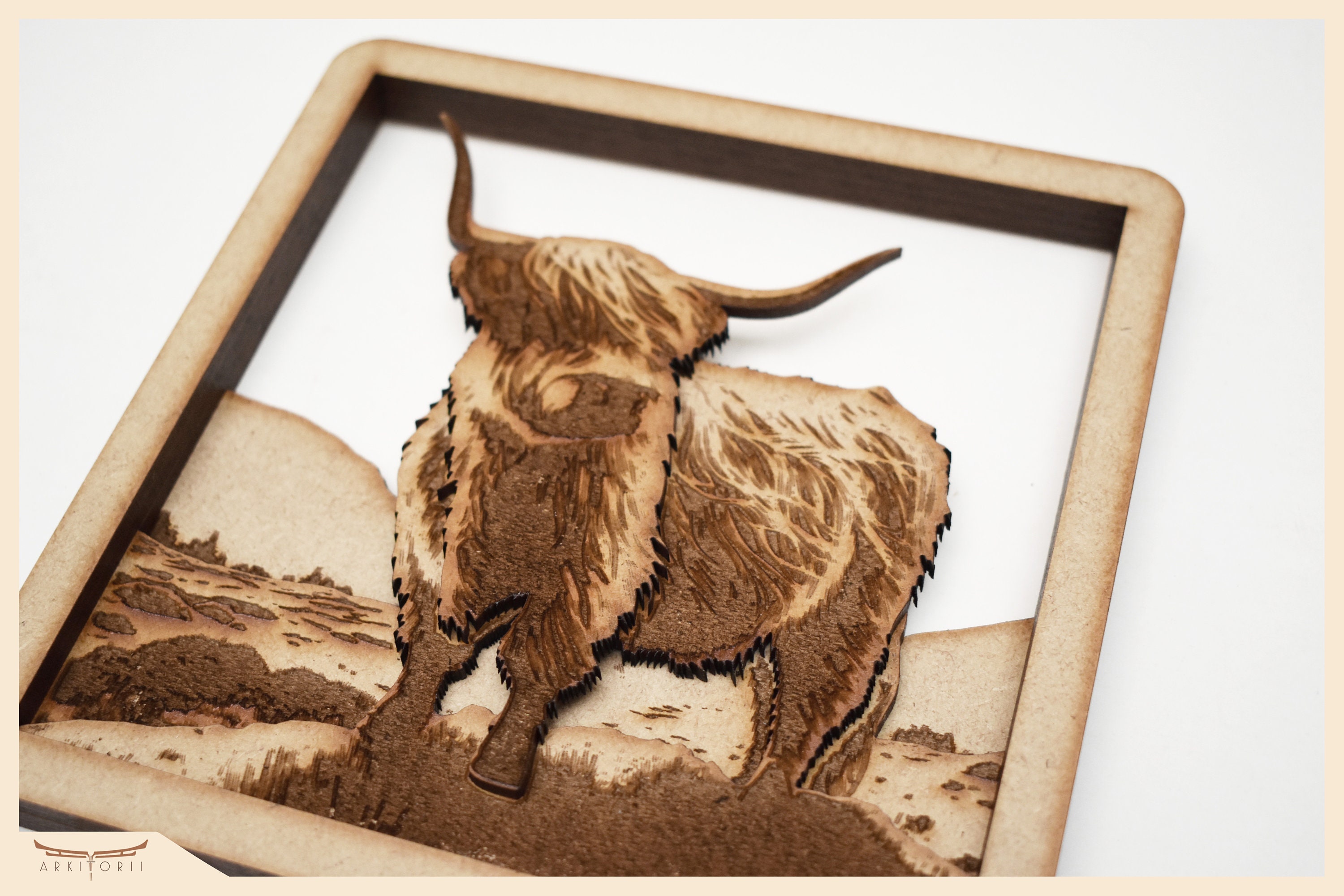 Laser Cut Plans - Highland Cow Frame - Multilayer Artwork - Lightburn ...