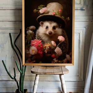Hedgehog Artwork Photo Wall Art Colorful Animal Art Funny Hedgehog ...