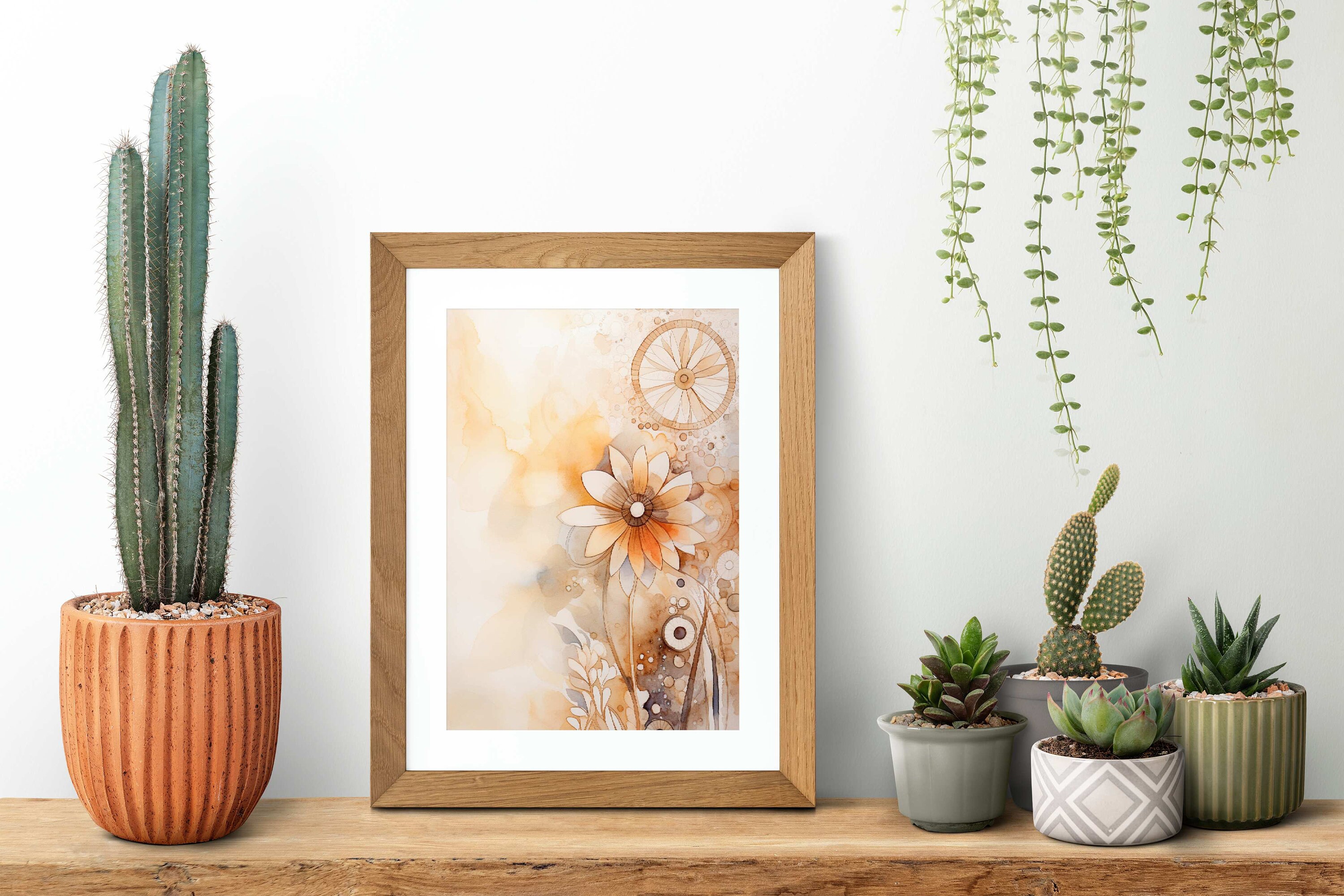 Bohemian Flower Artwork | Bohemian Style | Boho Modern Art | Flower ...