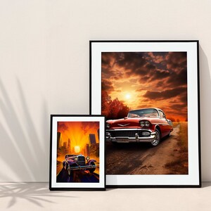 Old Timer Cartoon Art Digital Poster Vibrant Old Timer Photo City Wall ...