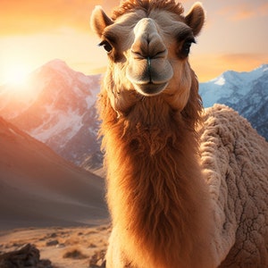 Digital Camel Art Golden Hour | Printable Poster | Home Decor | Instant ...