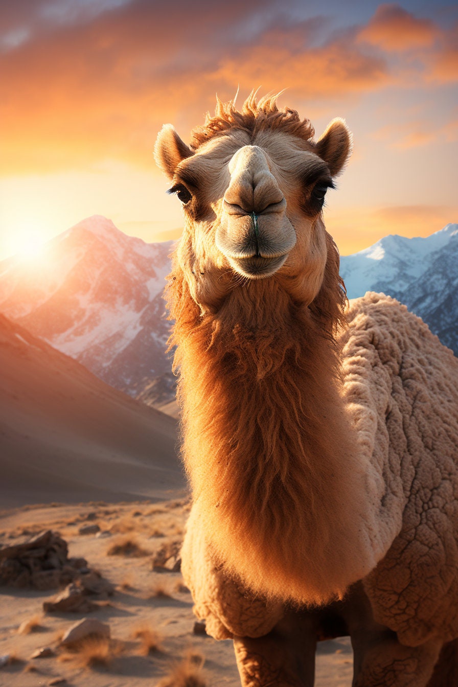 Digital Camel Art Golden Hour | Printable Poster | Home Decor | Instant Download - Etsy