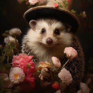 Hedgehog Artwork Photo Wall Art Colorful Animal Art Funny Hedgehog ...