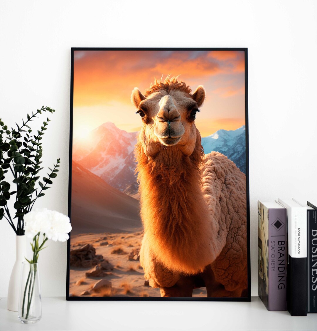 Digital Camel Art Golden Hour | Printable Poster | Home Decor | Instant ...