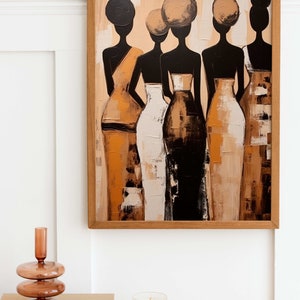 Abstract African Artwork | African Women in Kaftan Dress | African ...