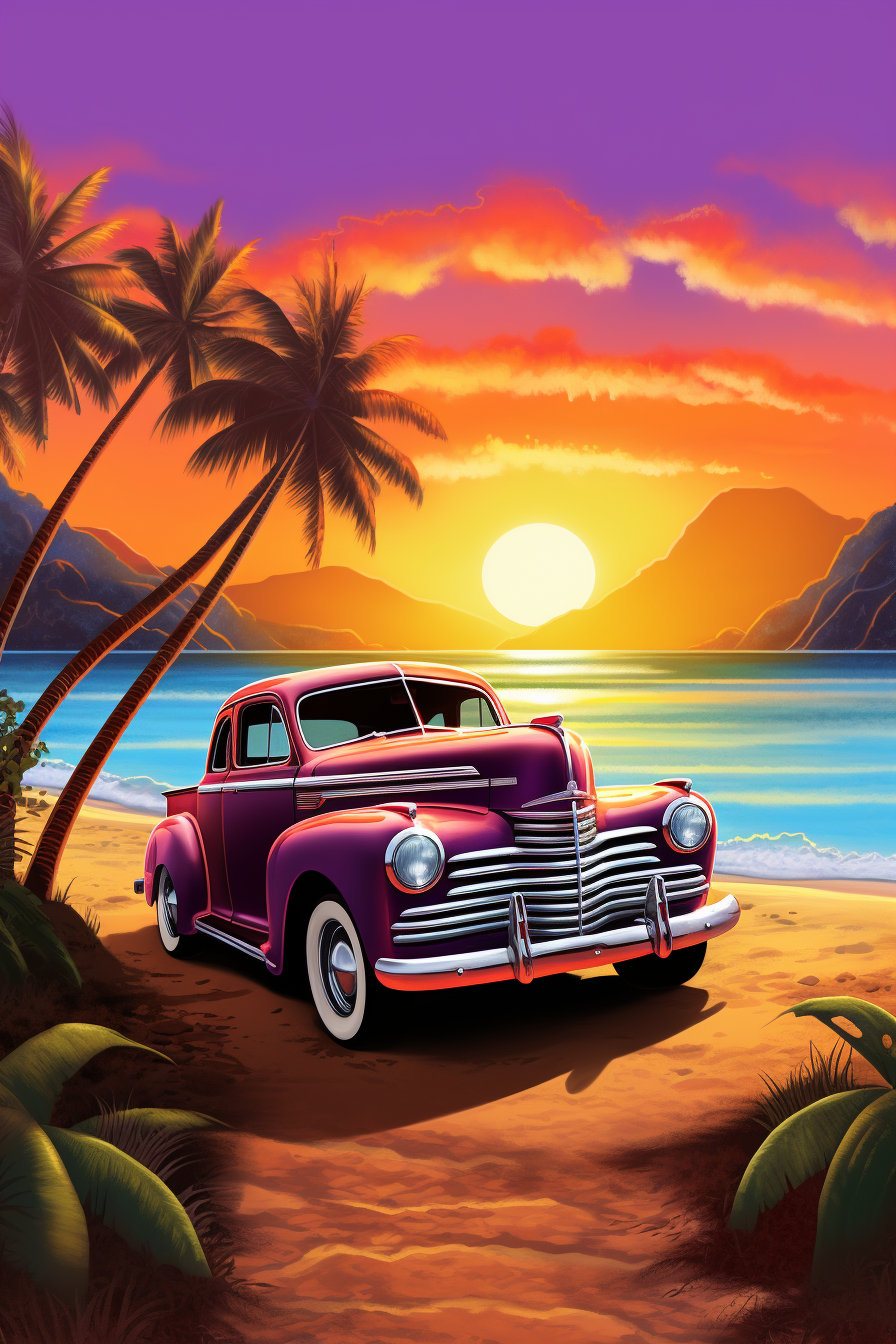 Old Timer Art Cartoon Digital Poster Vibrant Old Timer Photo Wall Art ...