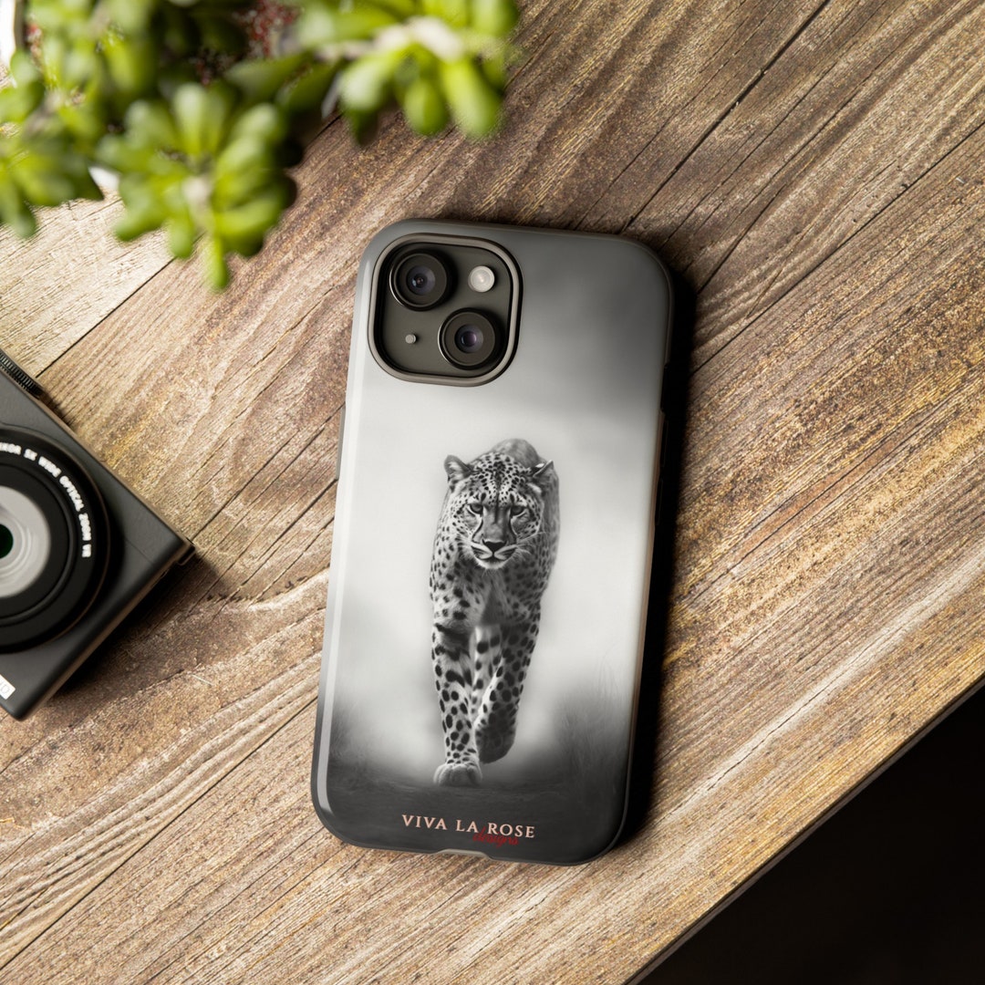 Cheetah Phone Case Black and White - Etsy