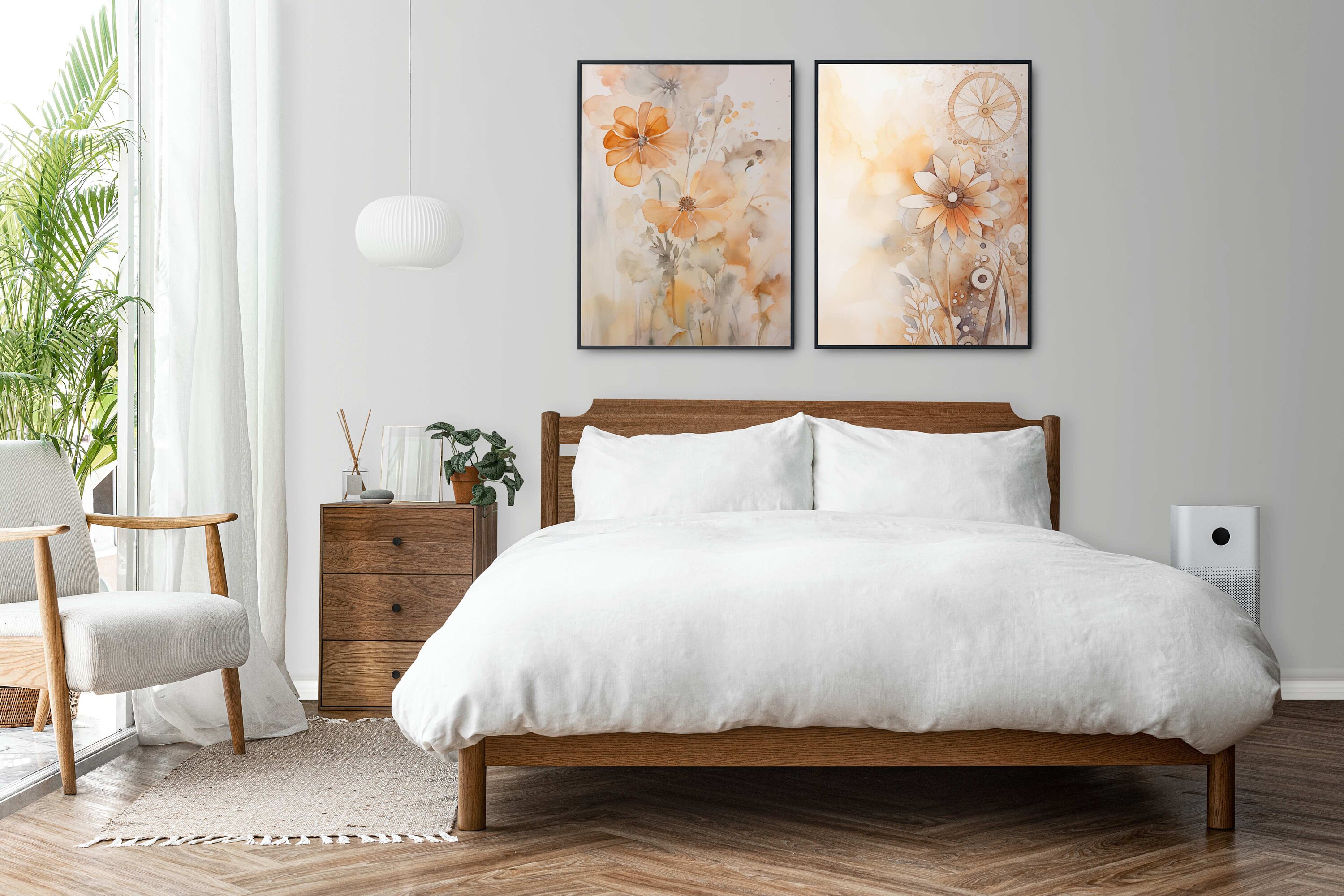 Bohemian Flower Artwork | Bohemian Style | Boho Modern Art | Flower ...