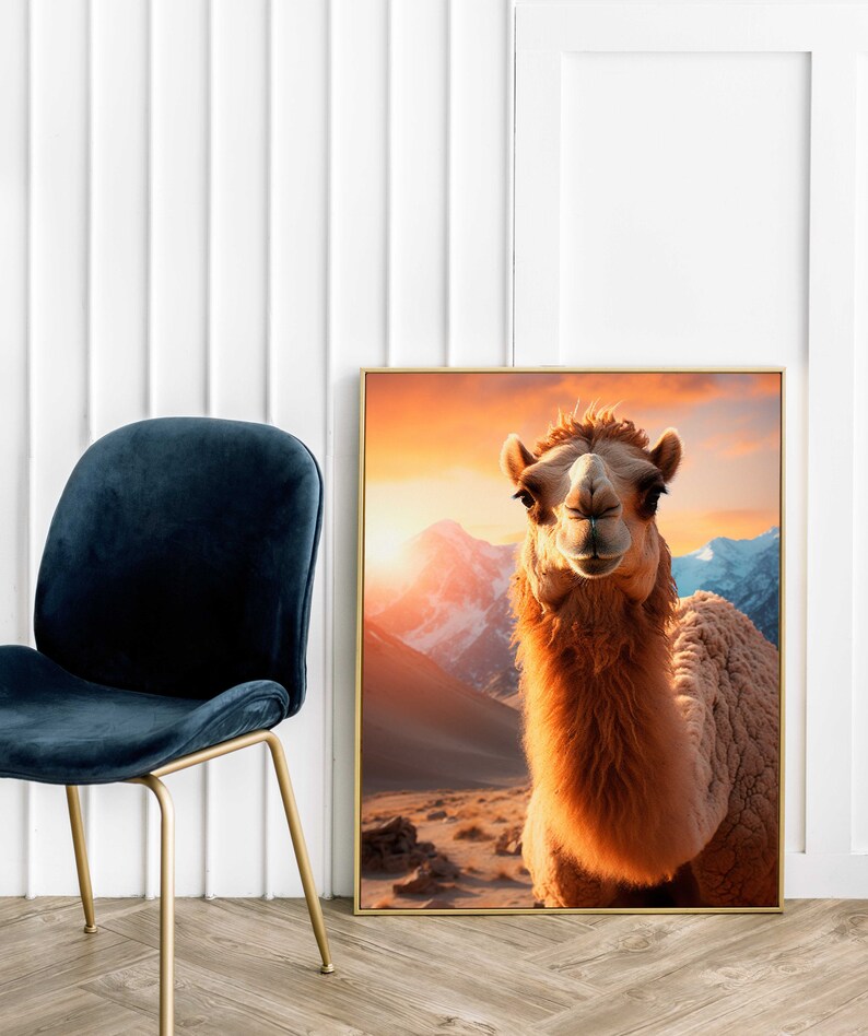 Digital Camel Art Golden Hour Printable Poster Home Decor - Etsy