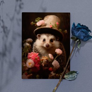 Hedgehog Artwork Photo Wall Art Colorful Animal Art Funny Hedgehog ...