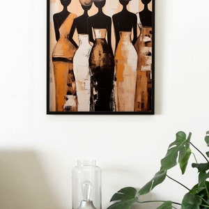 Abstract African Artwork | African Women in Kaftan Dress | African ...