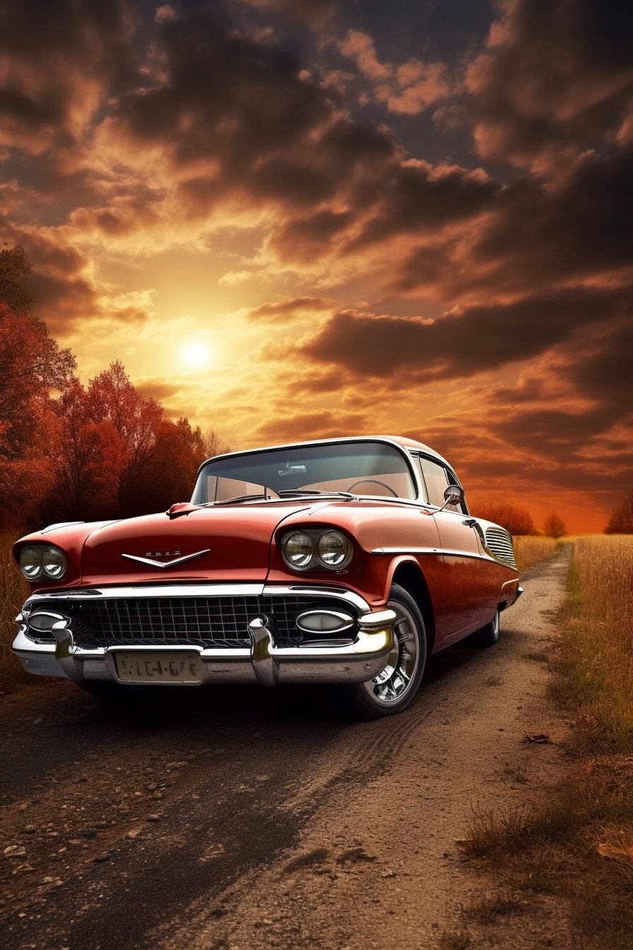Old Timer Art Classic Digital Poster Old Timer Meadow Clouds Photo ...