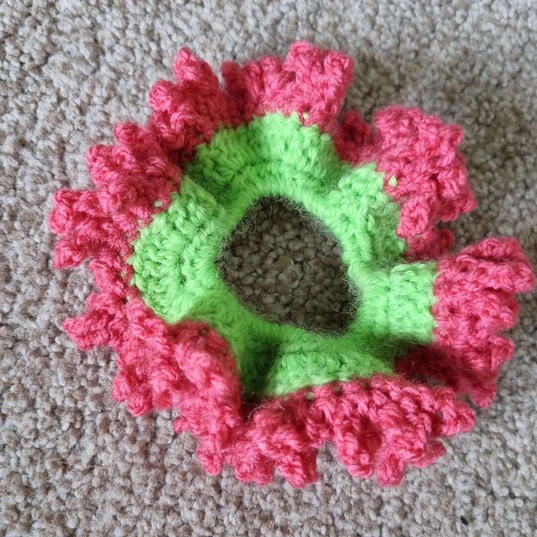 Frilly Flower Scrunchie Crochet Pattern - Etsy