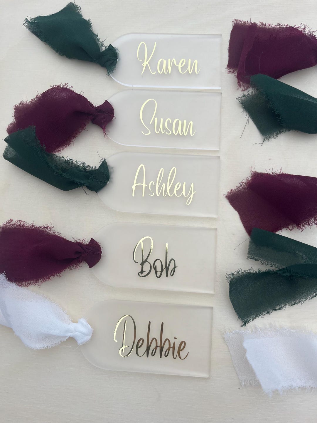 Personalized Frosted Name Placement Cards | Escort Cards Acrylic ...